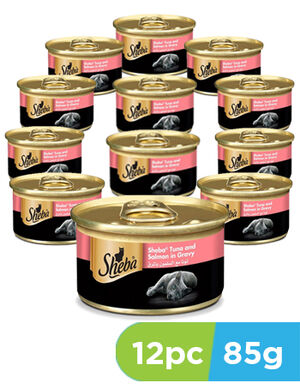 Sheba Tuna Salmon in gravy 12 x 85gm, Cats Product Kuwait – Petsmarket